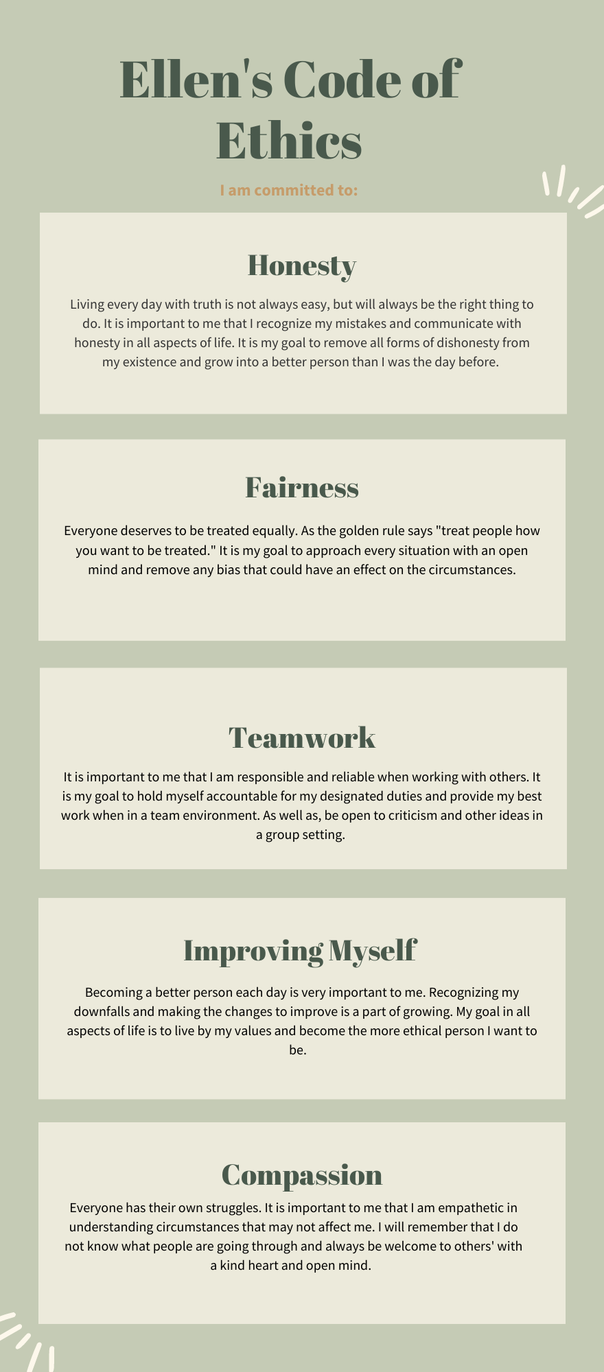 My Ethics Code – Ellen Kierna